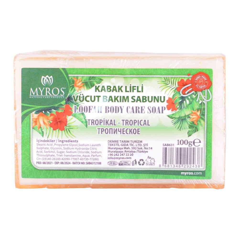 100 Gr Tropikal Esanslı Kabak Lifli Vücut Bakım Sabunu - Myros 100 Gr Tropikal Esanslı Kabak Lifli Vücut Bakım Sabunu - Myros