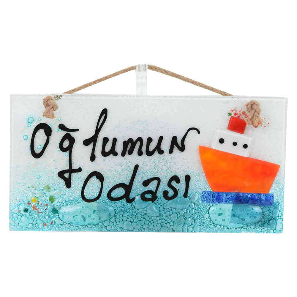 Toptan Erkek Çocuğa Özel Cam Oğlumun Odasi Pano 12 X 24 - Myros