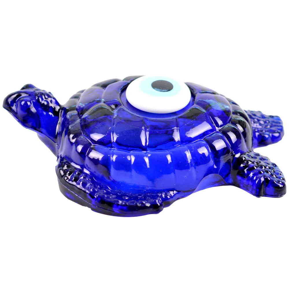 Buy Glass Evil Eye Turtle Figurine Big Size - Myros