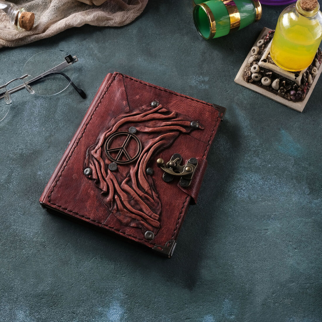 Trend Design Themed Small Leather Notebook - Myros