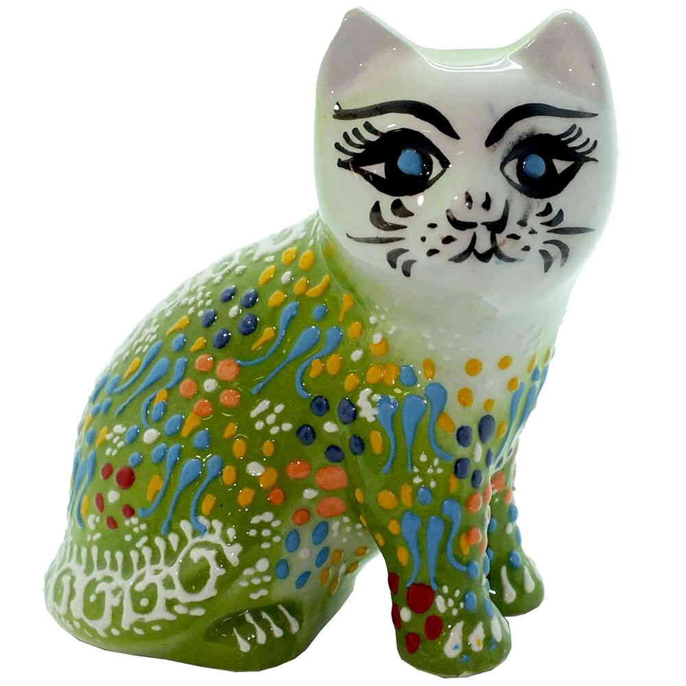 Buy Turkish Ceramic Relief Cat Figurine Big Size - Myros