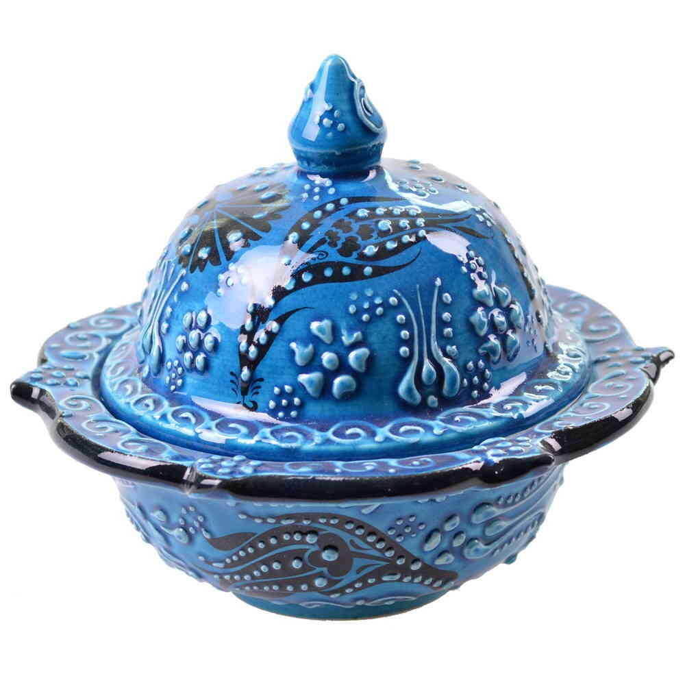 Buy Turkish Ceramic Turquoise Candy Dish 13 Cm - Myros