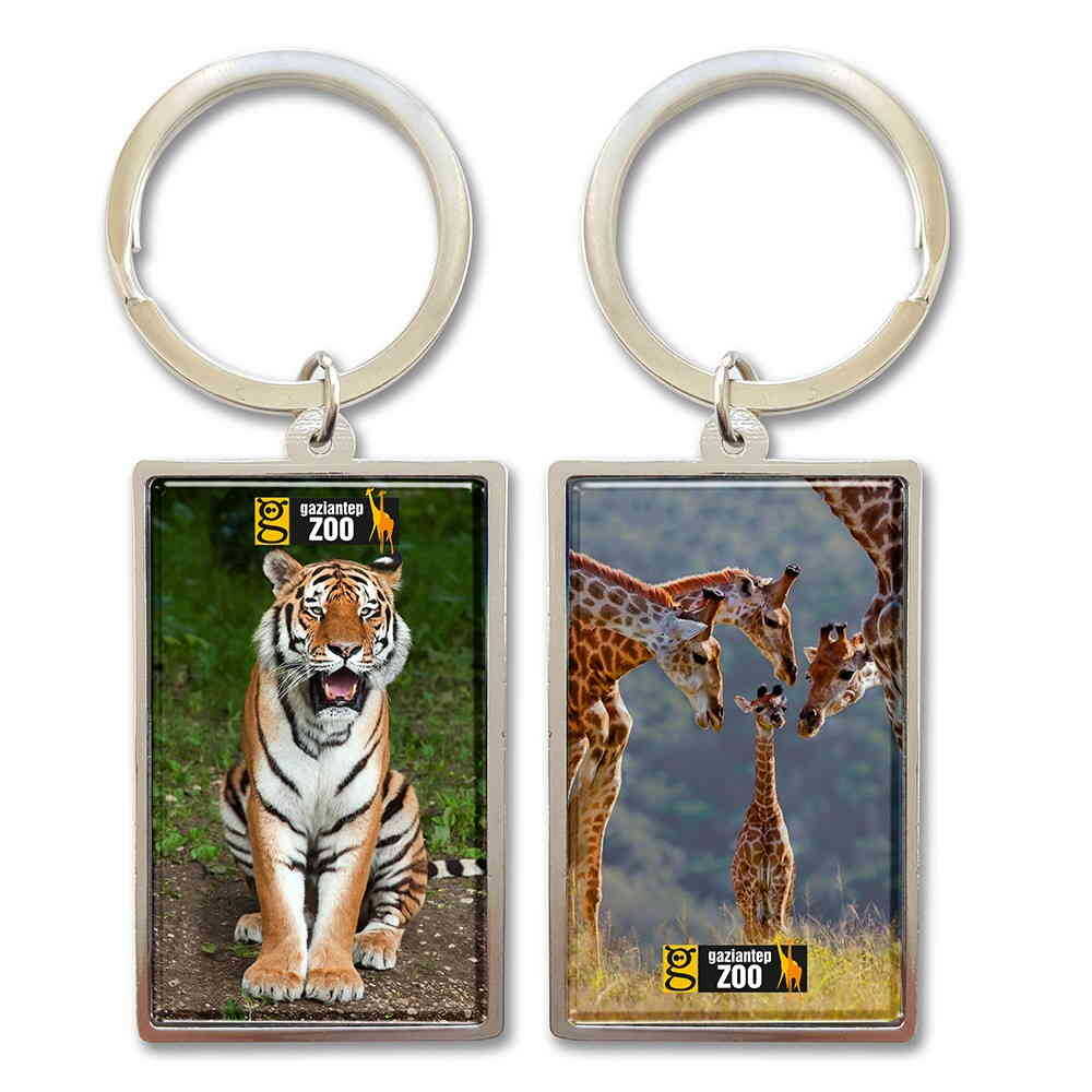 Buy Zoo Themed Metal Big Rectangle Keychain 32x88 mm - Myros